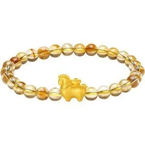 Jewelry | 24k Solid Gold Bracelets Cute Horse Animal Charm Red Agate ...